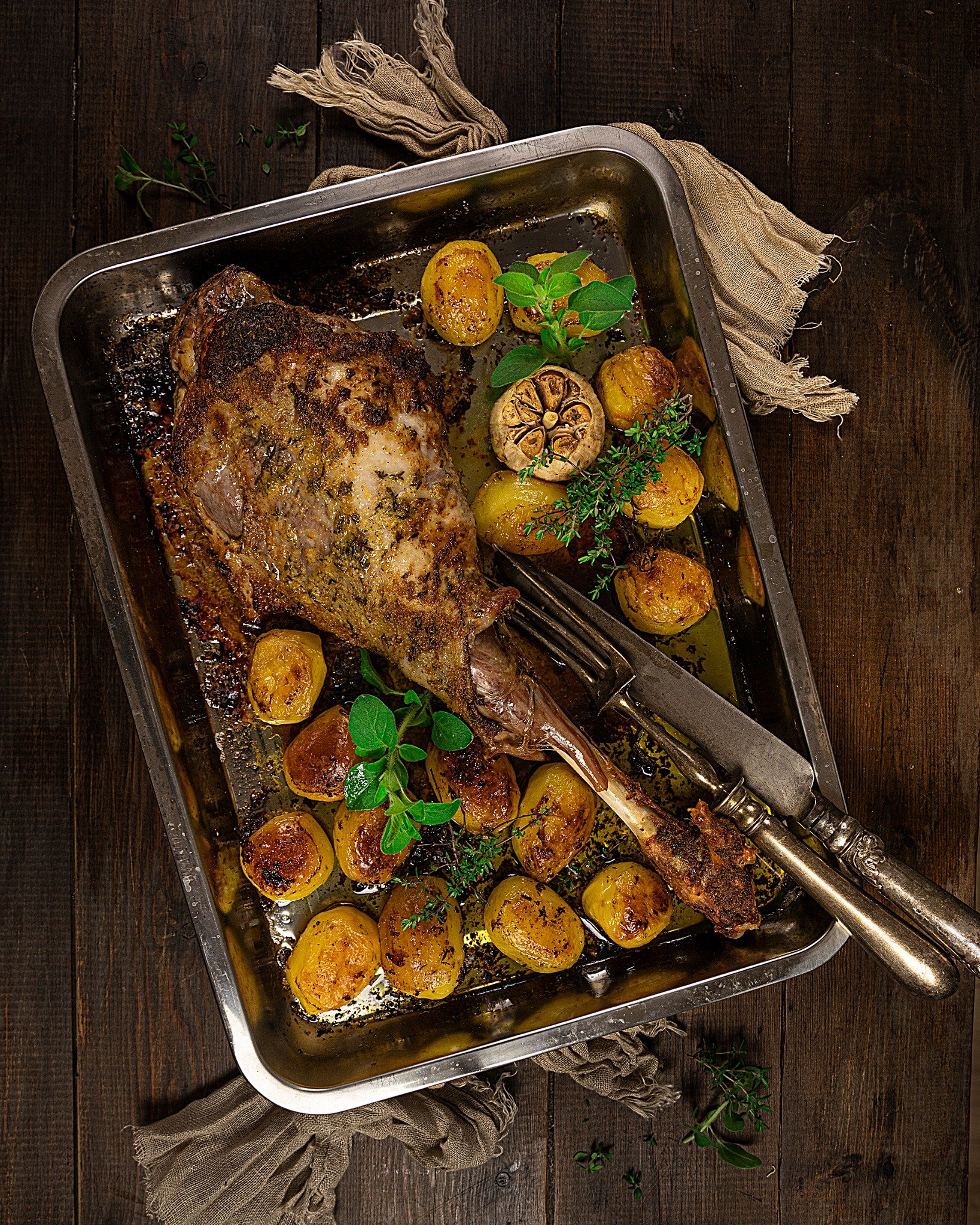 Oven-Roasted Leg of Lamb with Potatoes - Recipe